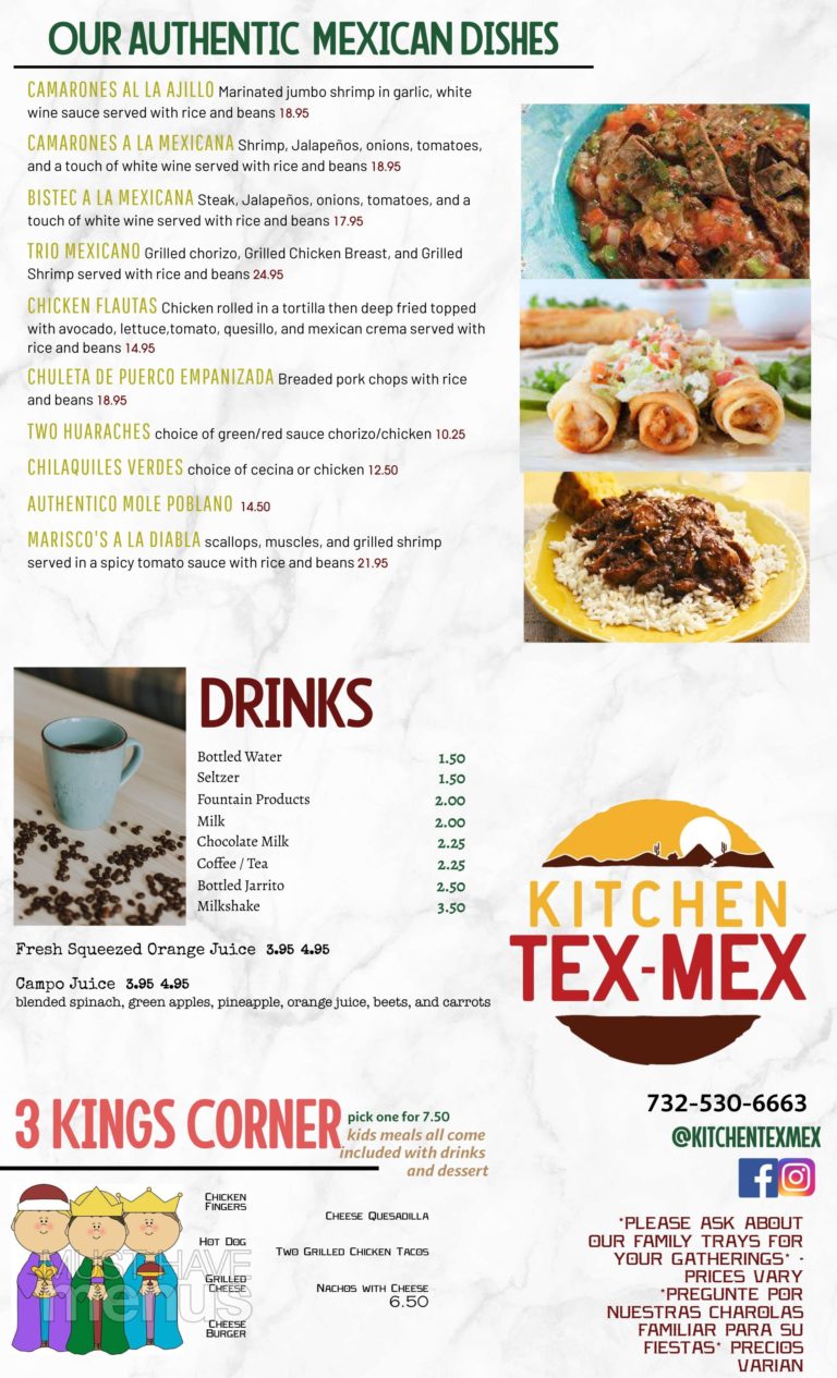 Food Menu – Kitchen Tex-Mex Restaurant | Red Bank, NJ | Monmouth County